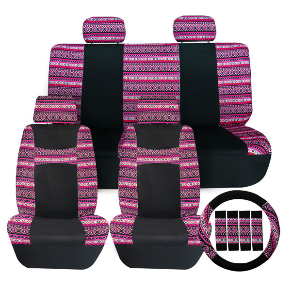 FH Group Tartan57 Plaid Print Seat Covers Combo Full Set | Wayfair